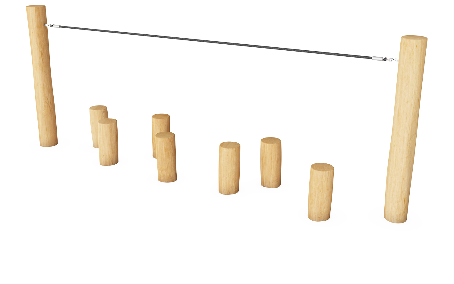 BALANCE POSTS WITH ROPE